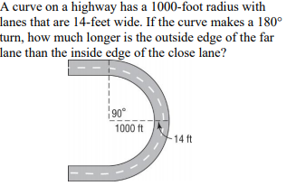 Solved A curve on a highway has a 1000-foot radius with | Chegg.com