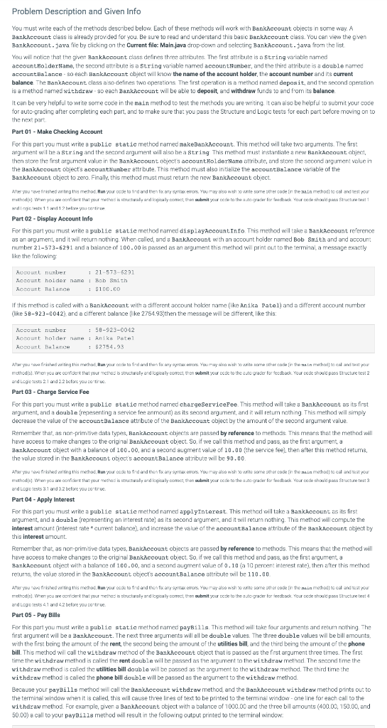 Solved Problem Description and Given Info You must write | Chegg.com