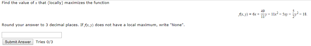 Solved Find the value of x that (locally) maximizes the | Chegg.com