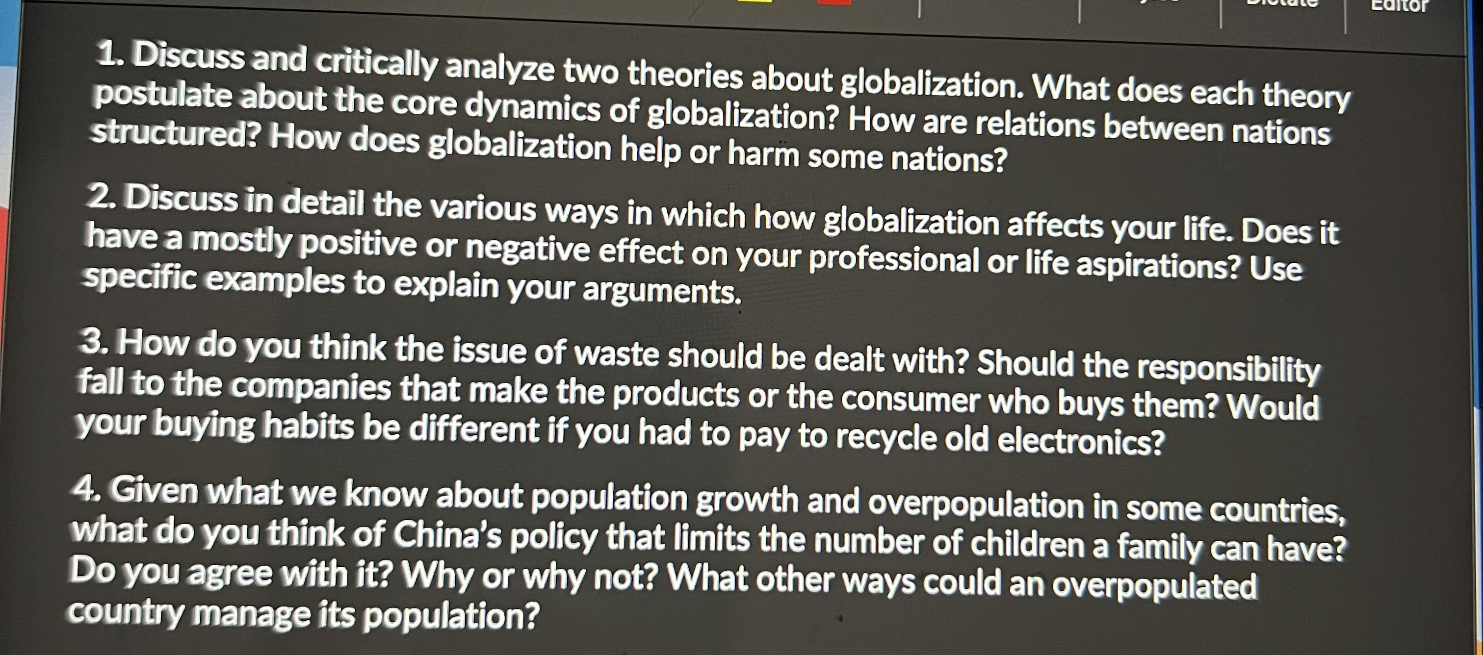 1. Identify and describe three examples of how | Chegg.com