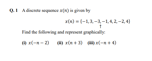 Solved Q. 1 A discrete sequence x(n) is given by | Chegg.com