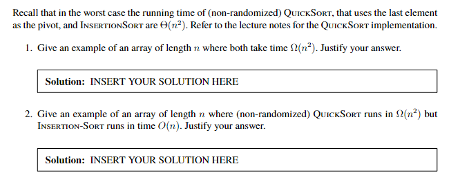 Solved Recall that in the worst case the running time of | Chegg.com
