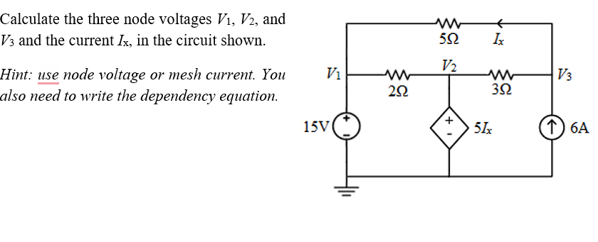 Solved Calculate the three node voltages V1,V2, and V3 and | Chegg.com