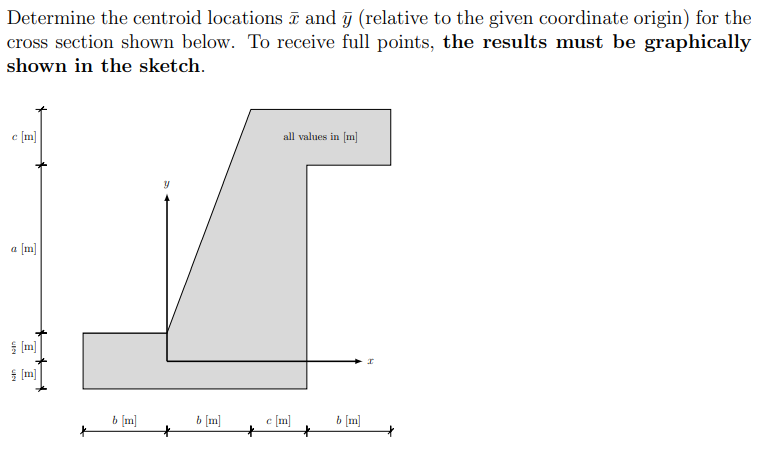 Solved Determine the centroid locations 7 and y (relative to | Chegg.com