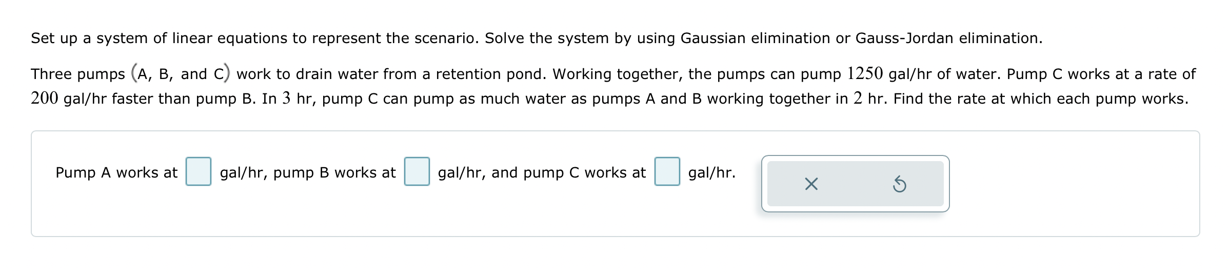Solved Set up a system of linear equations to represent the | Chegg.com