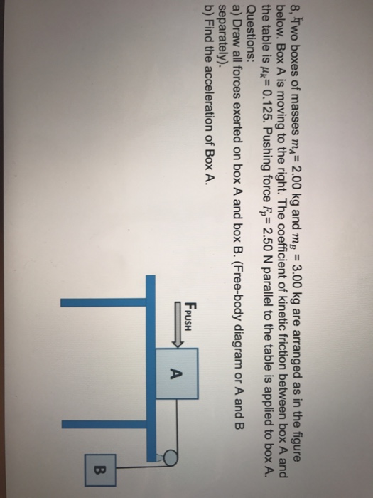 Solved 8, Two boxes of masses ma 2.00 kg and ma 3.00 kg are | Chegg.com