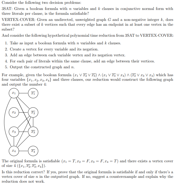 Solved Consider the following two decision problems: 3SAT: | Chegg.com
