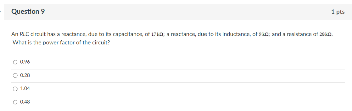 Solved An Rlc Circuit Has A Reactance Due To Its