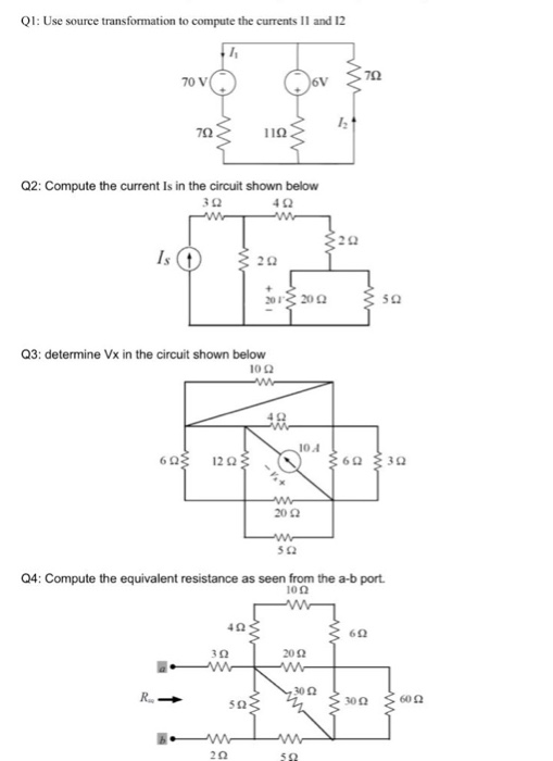 Solved Q1: Use source transformation to compute the currents | Chegg.com