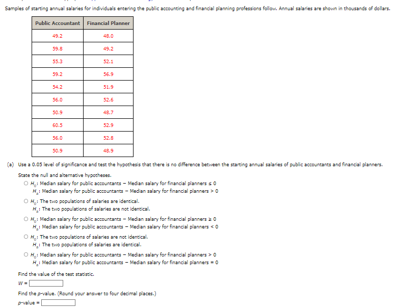Solved (a) Use a 0.05 level of significance and test the | Chegg.com