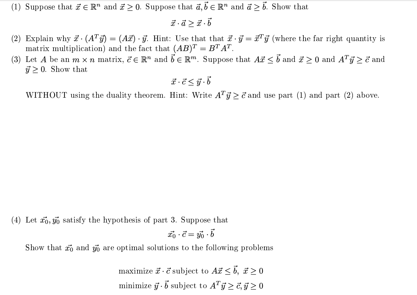 [Solved]: Question 4 only. Thank you! (1) Suppose that vec