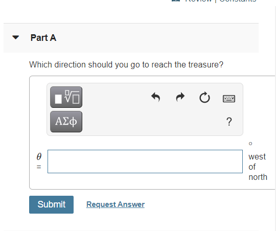Solved The treasure map in the figure gives the following | Chegg.com