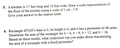 Solved A kitchen is 17 feet long and 10 feet wide. Draw a | Chegg.com