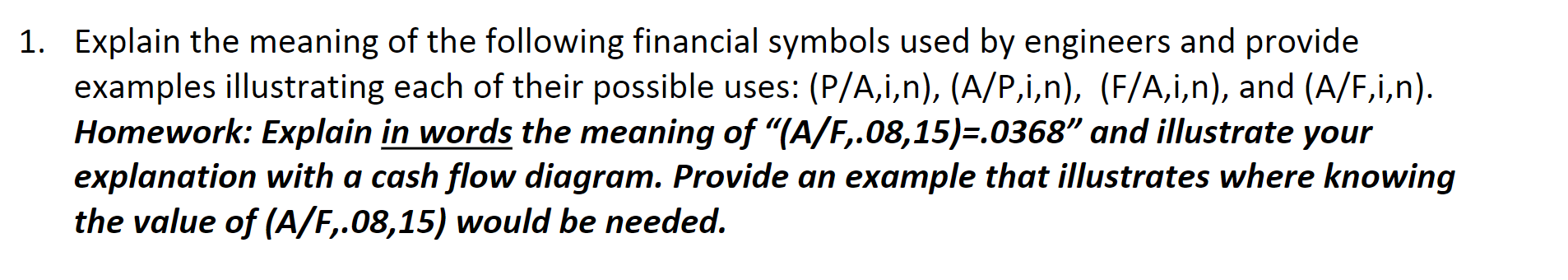Solved 1. Explain the meaning of the following financial | Chegg.com