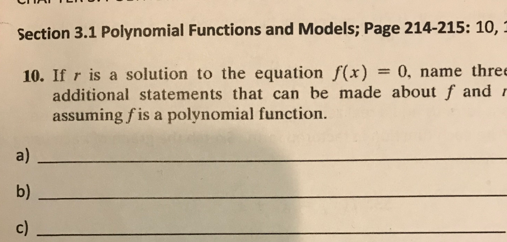Solved Section 3.1 Polynomial Functions and Models; Page | Chegg.com