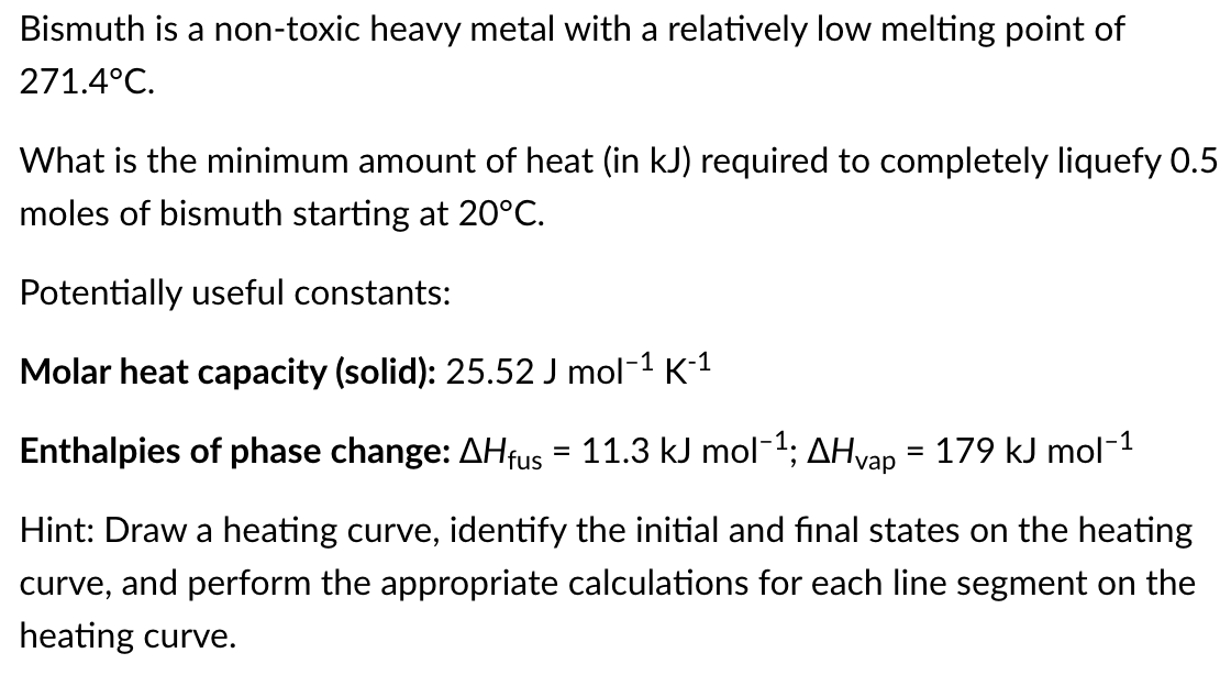 Bismuth is a non-toxic heavy metal with a relatively | Chegg.com