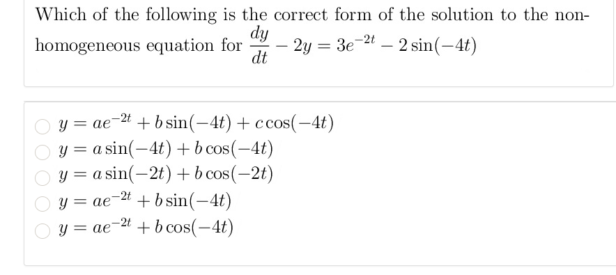 Solved Which of the following is the correct form of the | Chegg.com