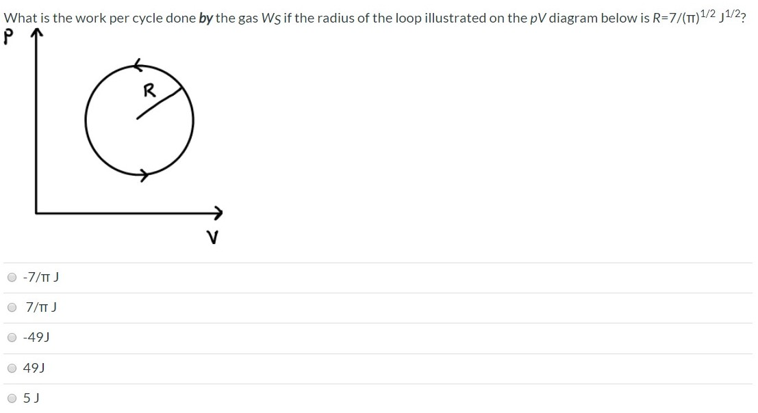 Solved What is the work per cycle done by the gas Ws if the | Chegg.com