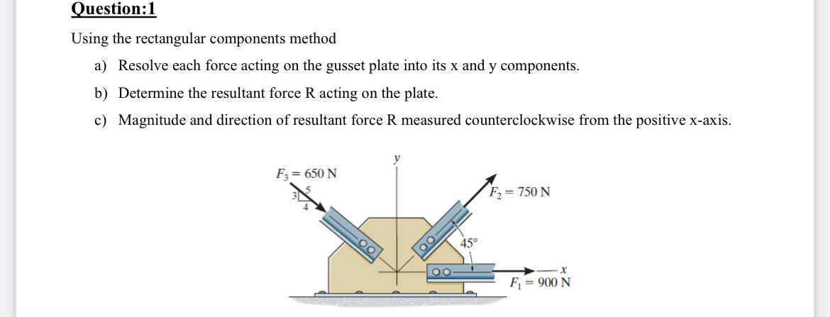 Solved Question:1Using the rectangular components methoda) | Chegg.com