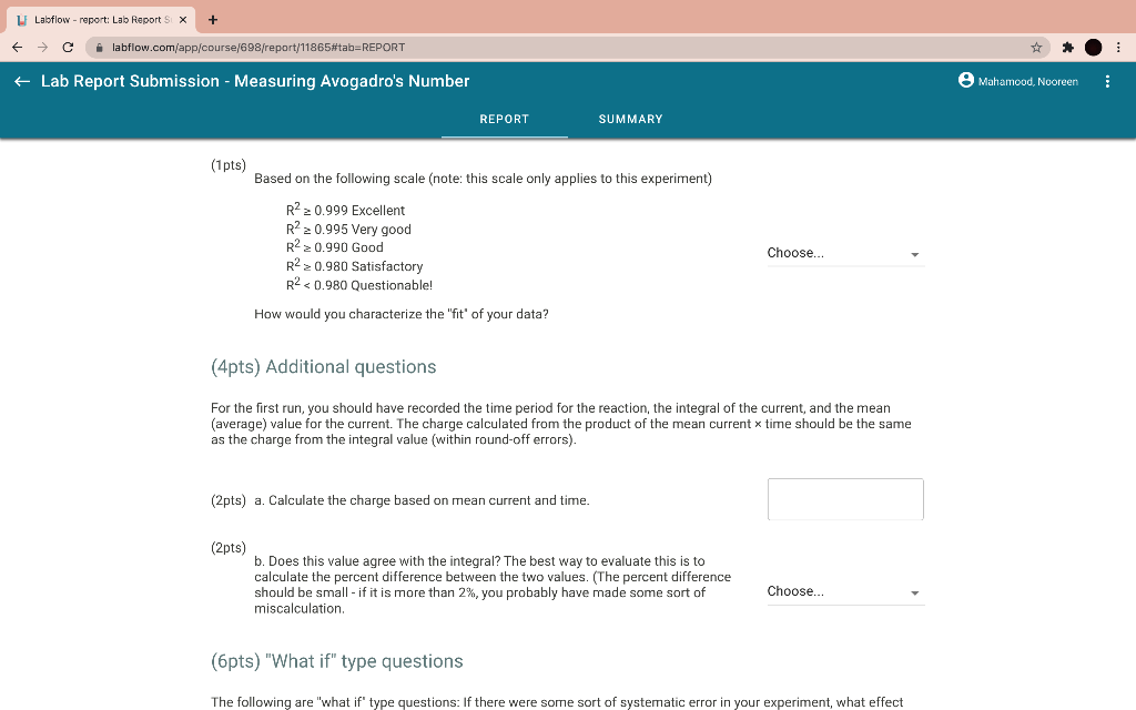 Lalbflow - report: Lab Reports X > | Chegg.com