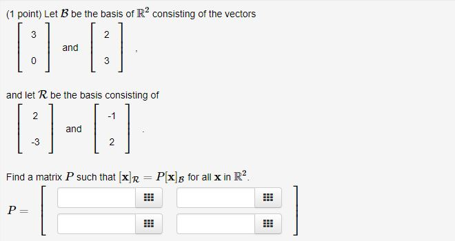 Solved 4) Let B be the basis of R2 consisting of the vectors | Chegg.com
