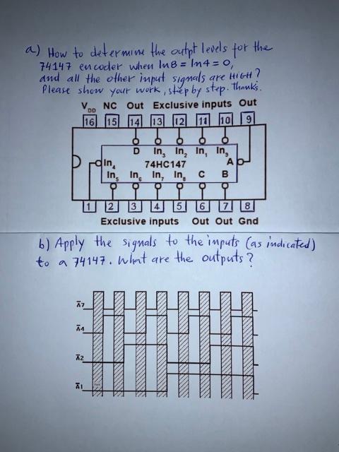 Solved a) How to determine the outpt levels for the 74147 | Chegg.com