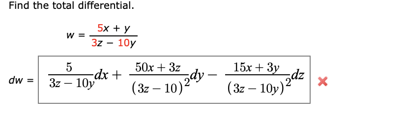 Solved Find the total differential. | Chegg.com