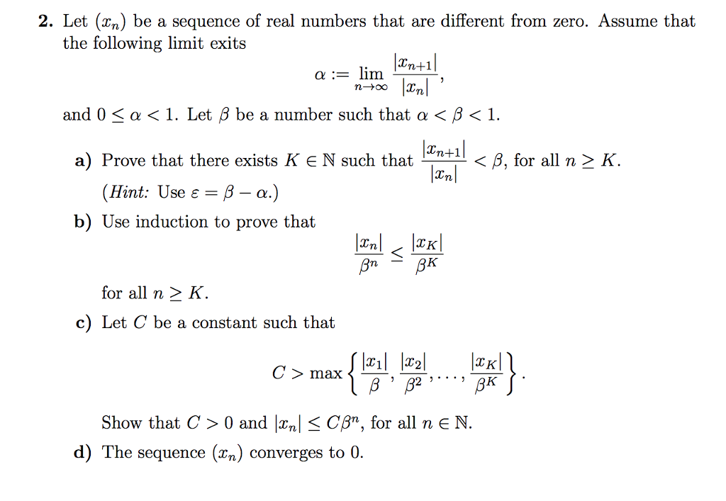 Solved 2. Let (xn) be a sequence of real numbers that are | Chegg.com