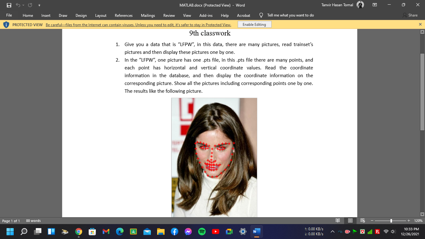 Solved MATLAB.docx (Protected View) - Word Tanvir Hasan | Chegg.com