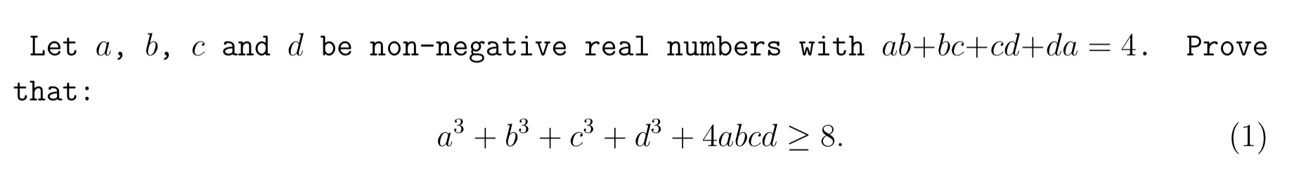 Solved Prove Let a, b, c and d be non-negative real numbers | Chegg.com