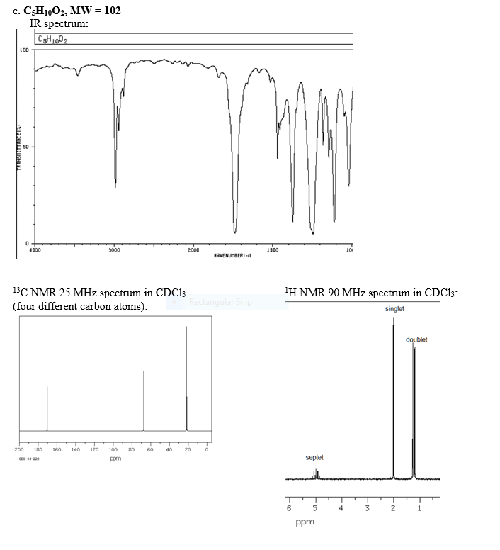 Solved 2. For problems 2a-2c, knowing molecular formula of | Chegg.com