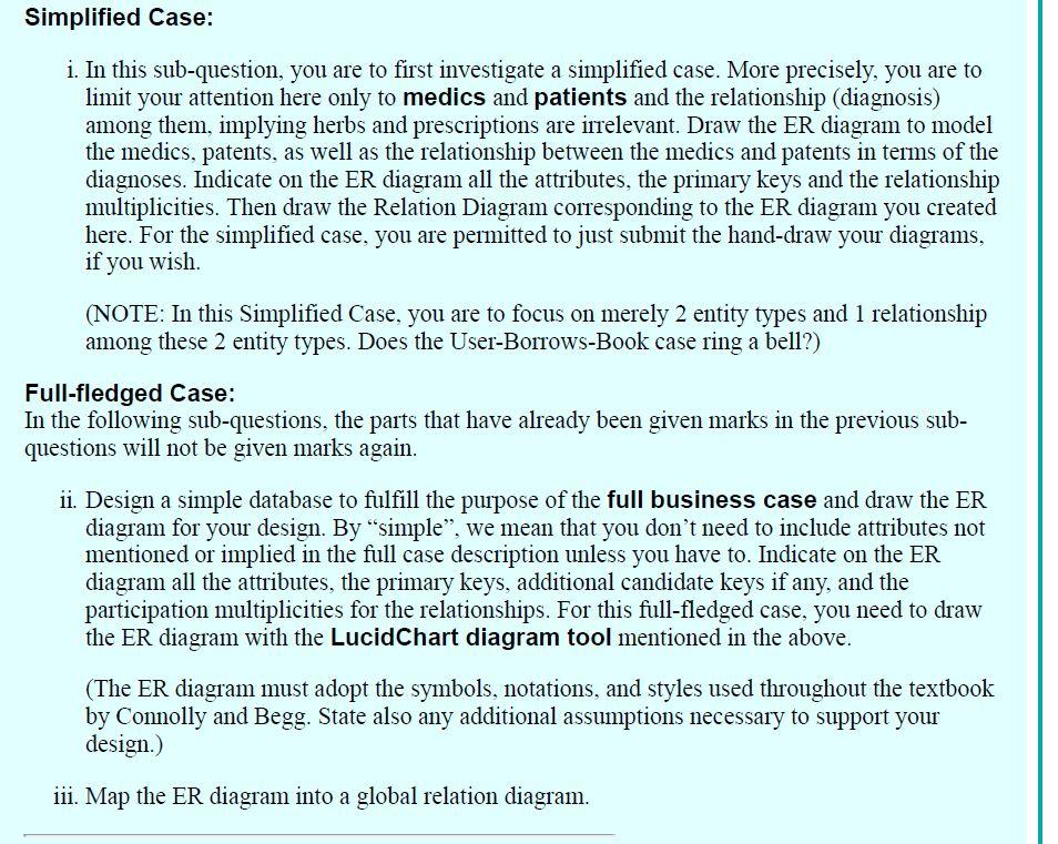 Solved Simplified Case: i. In this sub-question, you are to | Chegg.com