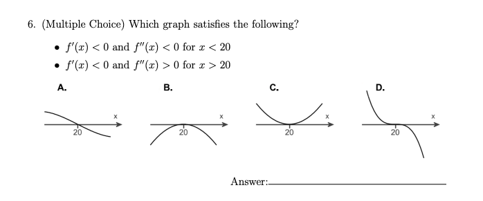 Solved 6. (Multiple Choice) Which graph satisfies the | Chegg.com
