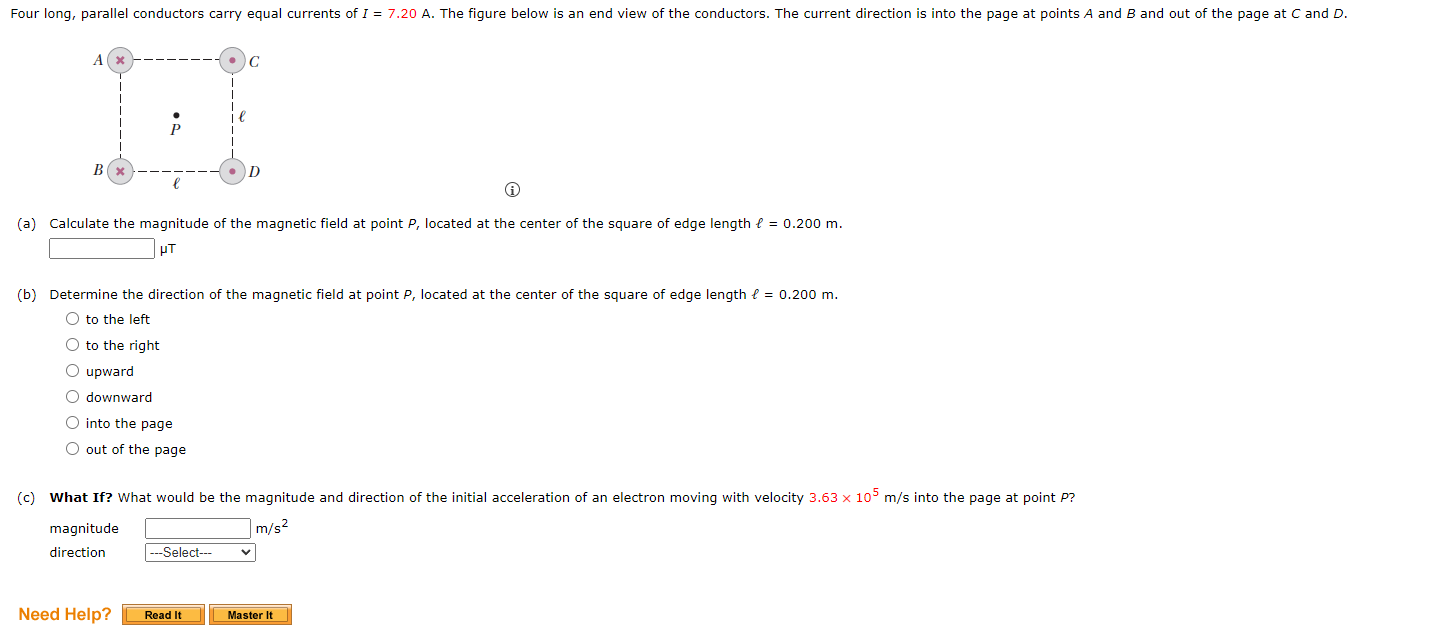 Solved (i) (a) Calculate the magnitude of the magnetic field | Chegg.com