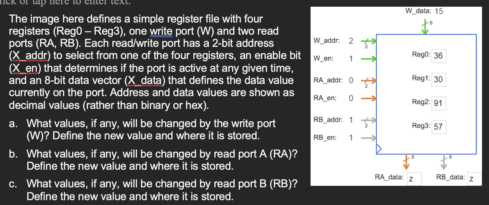 Solved The image here defines a simple register file with | Chegg.com