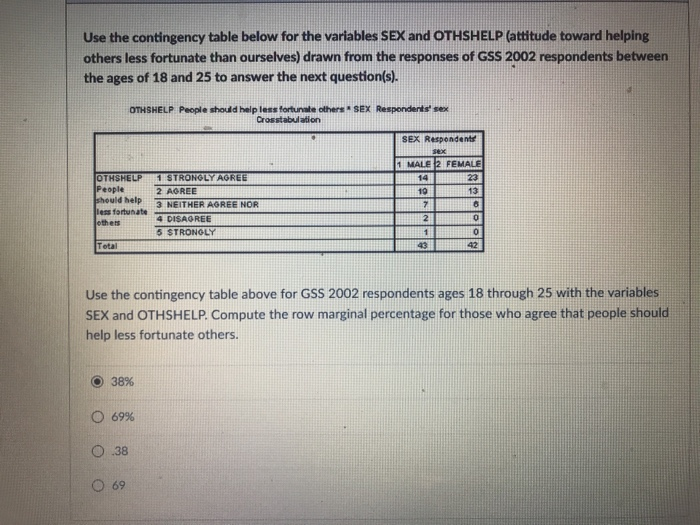 Contingency Tables Can Be Used to Present and Describe Quizlet