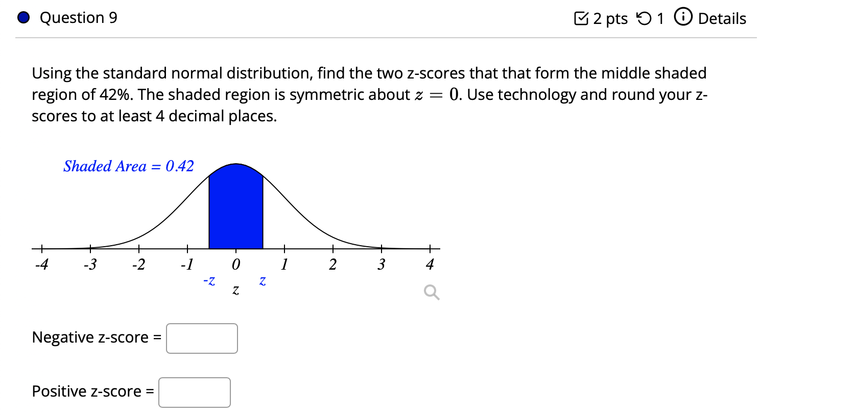 Solved Using the standard normal distribution, find the two | Chegg.com