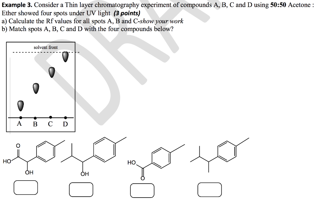 Solved Example 3. Consider a Thin layer chromatography | Chegg.com