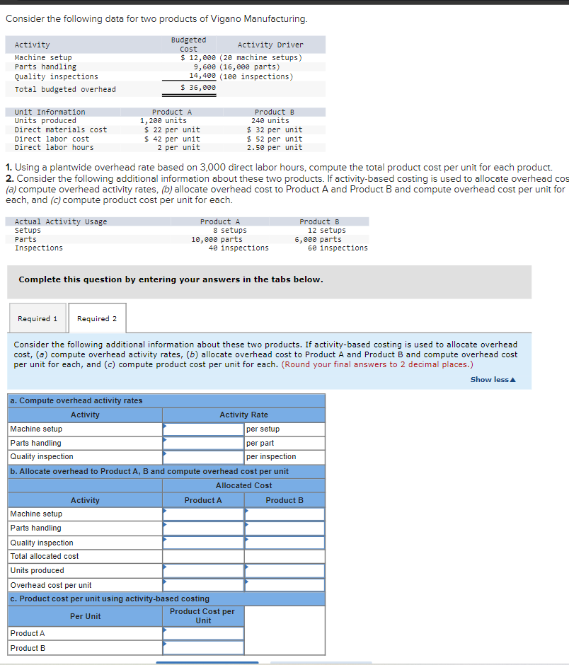 Solved Exercise 4-11 (Algo) Computing product cost per unit | Chegg.com