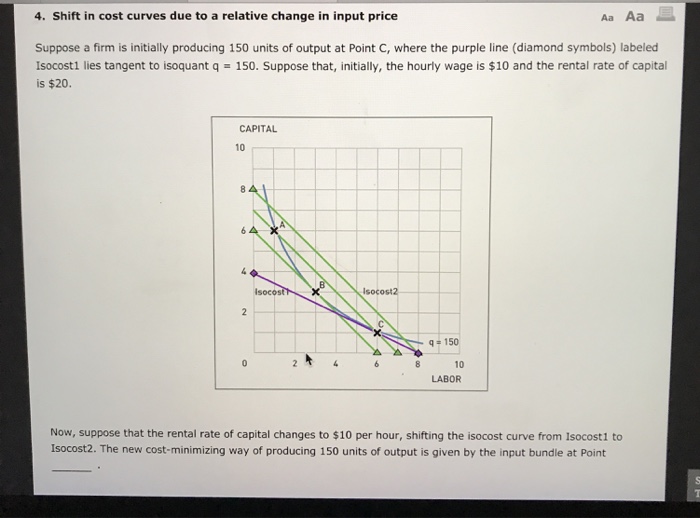 Solved 4. Shift in cost curves due to a relative change in | Chegg.com