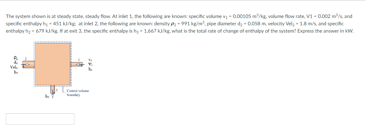 Solved The system shown is at steady state, steady flow. At | Chegg.com