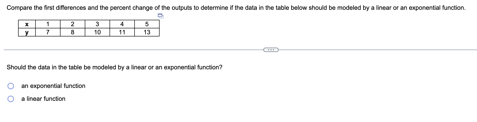 Solved Compare the first differences and the percent change | Chegg.com