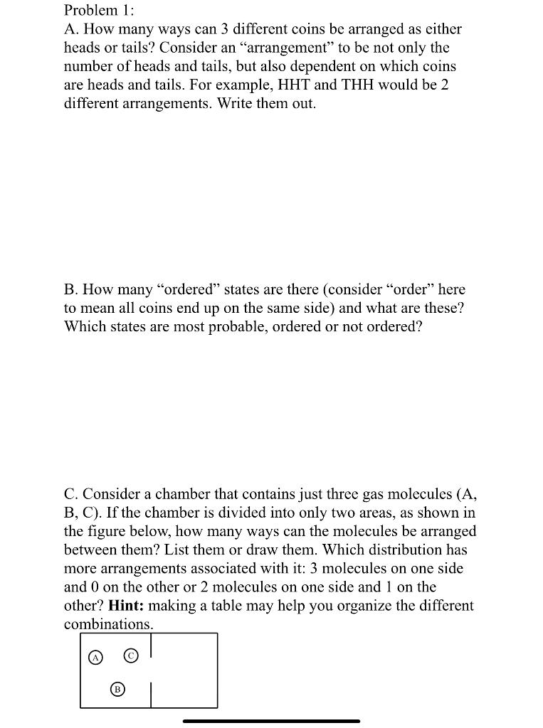 Solved Problem 1: A. How many ways can 3 different coins be | Chegg.com