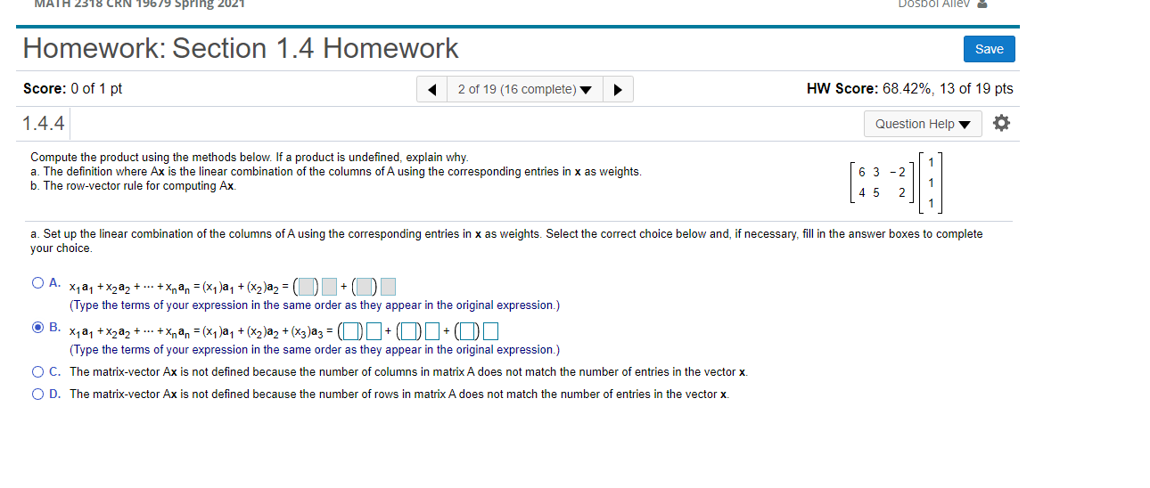 Solved Homework Section 1 1 Homework Save Score 0 Of 1 Pt