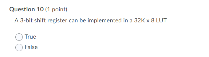 Solved Question 10 (1 point) A 3-bit shift register can be | Chegg.com