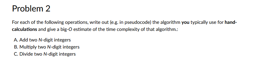 Solved Problem 2 For each of the following operations, write | Chegg.com