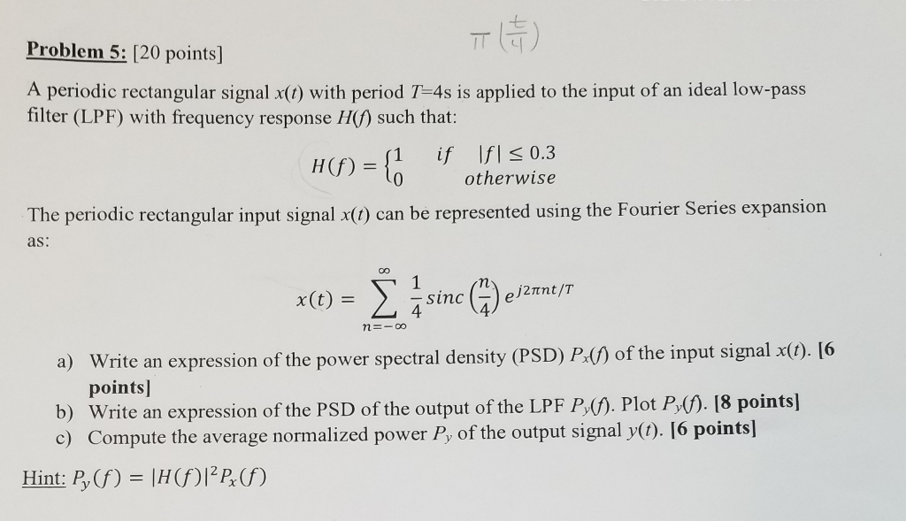 Solved Problem 5: [20 points] The A periodic rectangular | Chegg.com