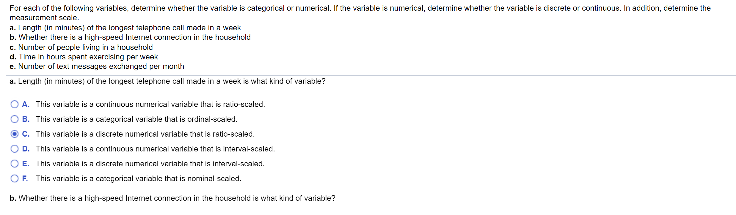 Solved For each of the following variables, determine | Chegg.com