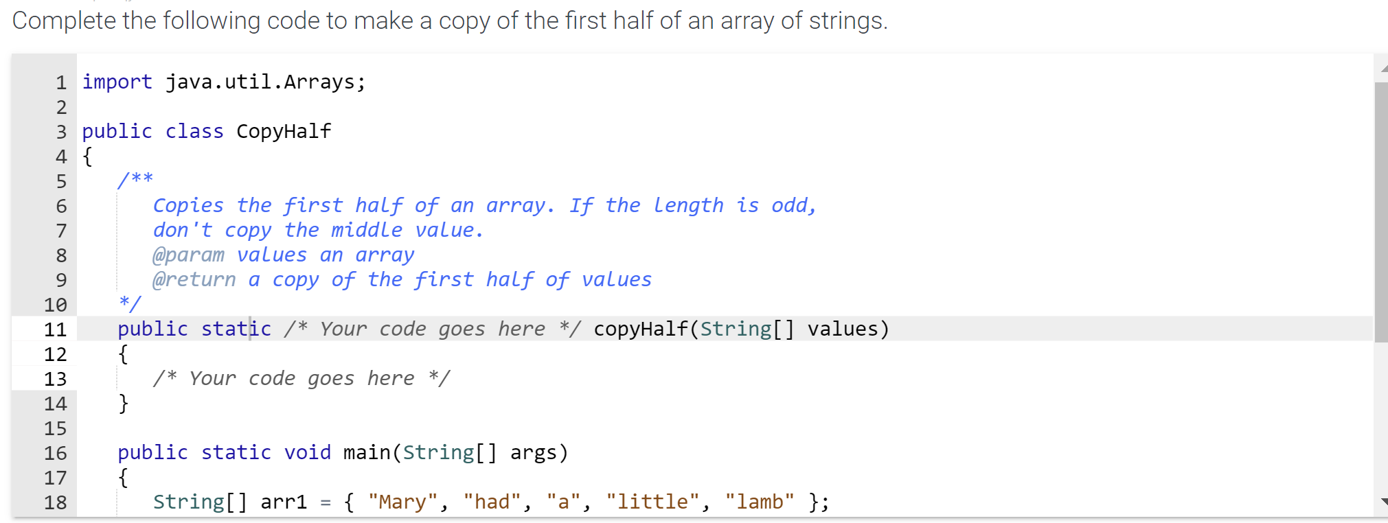 Solved Complete the following code to make a copy of the | Chegg.com