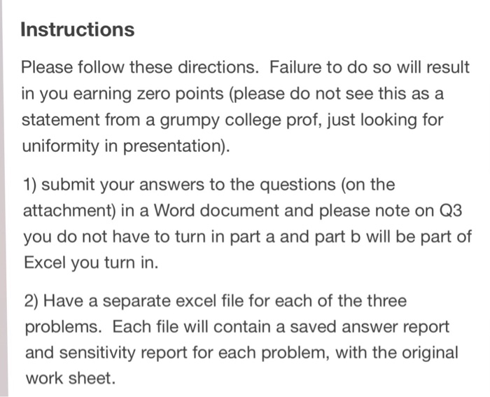 Solved Instructions Please follow these directions. Failure | Chegg.com